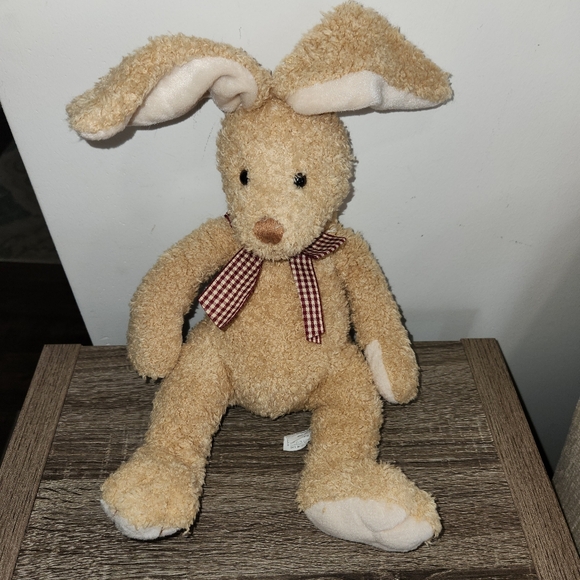 Toys | Rare Adorable Fiesta Tan Bean Bag Bunnyrabbit Plush With Gingham ...